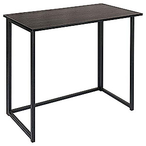 Leopard Outdoor Products Folding Computer Desk for Small Spaces, Space-Saving Home Office Desk, Foldable Computer Table, Laptop Table, Writing Desk, Compact Study Reading Table (Black)
