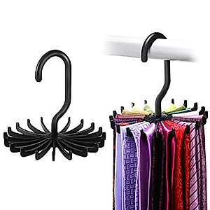 IPOW 2 Pack Updated Twirl Tie Rack Belt Hanger Holder Hook for Closet Organizer Storage