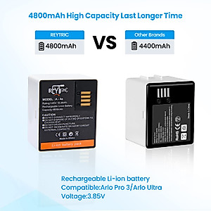 Batteries (2-Pack) Compatible with Arlo Ultra, Arlo Ultra 2, Arlo Pro 3, Arlo Pro 4, Arlo Pro 5S 2K Camera, VMA5400 A-4a, Battery for VMC4040P VMS5240 VMC5040 VMC4350P VMS4240P VMS4340P VMS5240B