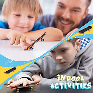 Civaner 10 Pack Valentines Day DIY Kids Finger Skateboard Set with Box and Replacement Accessories, Mini Collectible Fingerboard, Finger Toy Kit, Valentine Party Favor for Kids Children Finger Skater