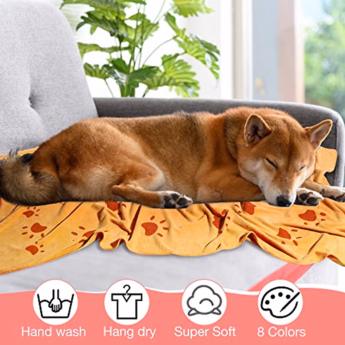 8 Pcs 55 x 28 Inches Dog Towels Pet Bath Drying Towels Absorbent Microfiber Soft Beach Towels for Small Medium Large Cat Puppy Shower Cleaning Accessories, 8 Colors