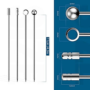 Cocktail Picks Stick, 20Pcs Stainless Steel Martini Picks, Reusable Metal Cocktail Skewers Olives Appetizers Bloody Mary Brandied