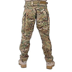 Alonepat Men Combat with Knee Pads Army Military Hunting Tactical Trousers Multicam Hiking Camping Pants Gray XXL