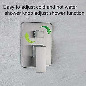 DMDMBATH Shower System Brushed Nickel Shower Faucet Set 3-Function Bathroom Shower Fixtures with Waterfall Tub Spout Wall Mount 10 inch Rain Shower Head (Brushed Nickel)…