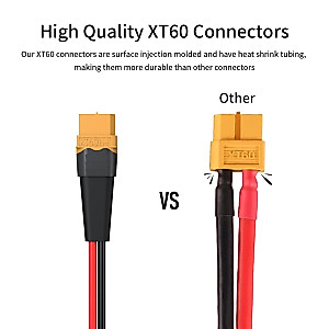 ELFCULB 10AWG XT60 to SAE Connector Extension Cable with SAE Polarity Reverse Adapter for Portable Power Station Solar Panel Solar Generator(2FT)