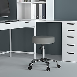 Boss Office Products Adjustable Upholstered Medical Stool in Grey