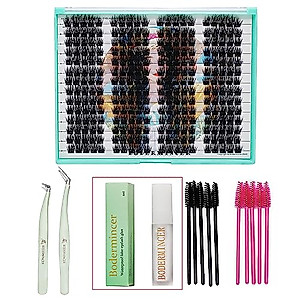 Bodermincer XXXL Tray D Curl 280 Clusters DIY Lashes Extensions Kit at Home (12mm Lashes Kit)