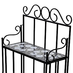 ZQQLVOO Mosaic Side Table Plant Table,Plant Rack,Plant Display Stand,Multi-Purpose Plant Stand,Flower Stands,For Backyard,Garden, Balcony,Terrace, Terracotta