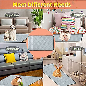 2PCS Plus 47 x 24 Inch Guinea Pig Cage Liner Fleece Washable Hamster Bedding, Waterproof Reusable & Anti Slip Dogs Pee Pads with Great Urine Absorption for Small Animals Accessories Rabbit Rat......