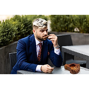 Wooden Cigar Ashtray Outdoor Indoor Cigar Ashtray And Great Gifts for Cigar Lovers, Smokers and Men Ash Tray Different Shapes and Random Delivery (2 Slots) (woods)