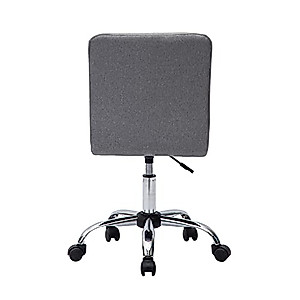 Porthos Home Alice Office Chair with Adjustable Height, 360° Swivel, Button Tufted Fabric Upholstery, Metal Legs and Roller Caster Wheels