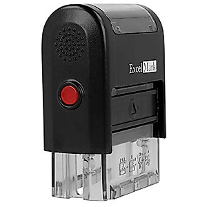 ExcelMark Custom Self Inking Rubber Stamp - Home or Office (A1539-1 Line with Bold Font)