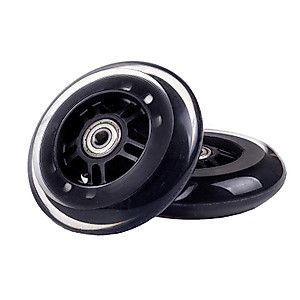 Little World Scooter Wheels Pair - 2Pcs Scooter Replacement Wheels - 100mm Pro Stunt Scooter Replacement Wheels with ABEC-7 Bearing - Quality Scooter Wheels for Smooth Ride, Black 100mm wheels
