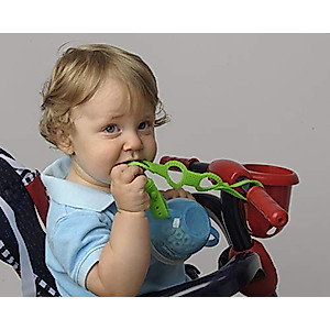 4PK Toy Safety Straps, Stretchable Silicone Pacifier Clips Baby Toddler Bottle Toy Harness Straps for Strollers, High Chair, Shopping Trolley,Cars,Hanging Baskets,Cribs,Bags