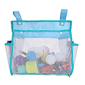 Bath Toy Storage Bag with 2 Hooks, Mesh Bath Toy Organizer, Hanging Bath Toy Holder, Bathtub Storage Bag Multi-use Net Bags Bathtub Toy Holder Large Capacity Storage Bag for Bathroom Bedrooms Type 4