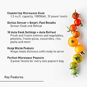 Panasonic NN-SD67LS 1100W with Genius Sensor Cook and Auto Defrost Countertop Microwave Oven, 1.3 cu ft, Stainless Steel