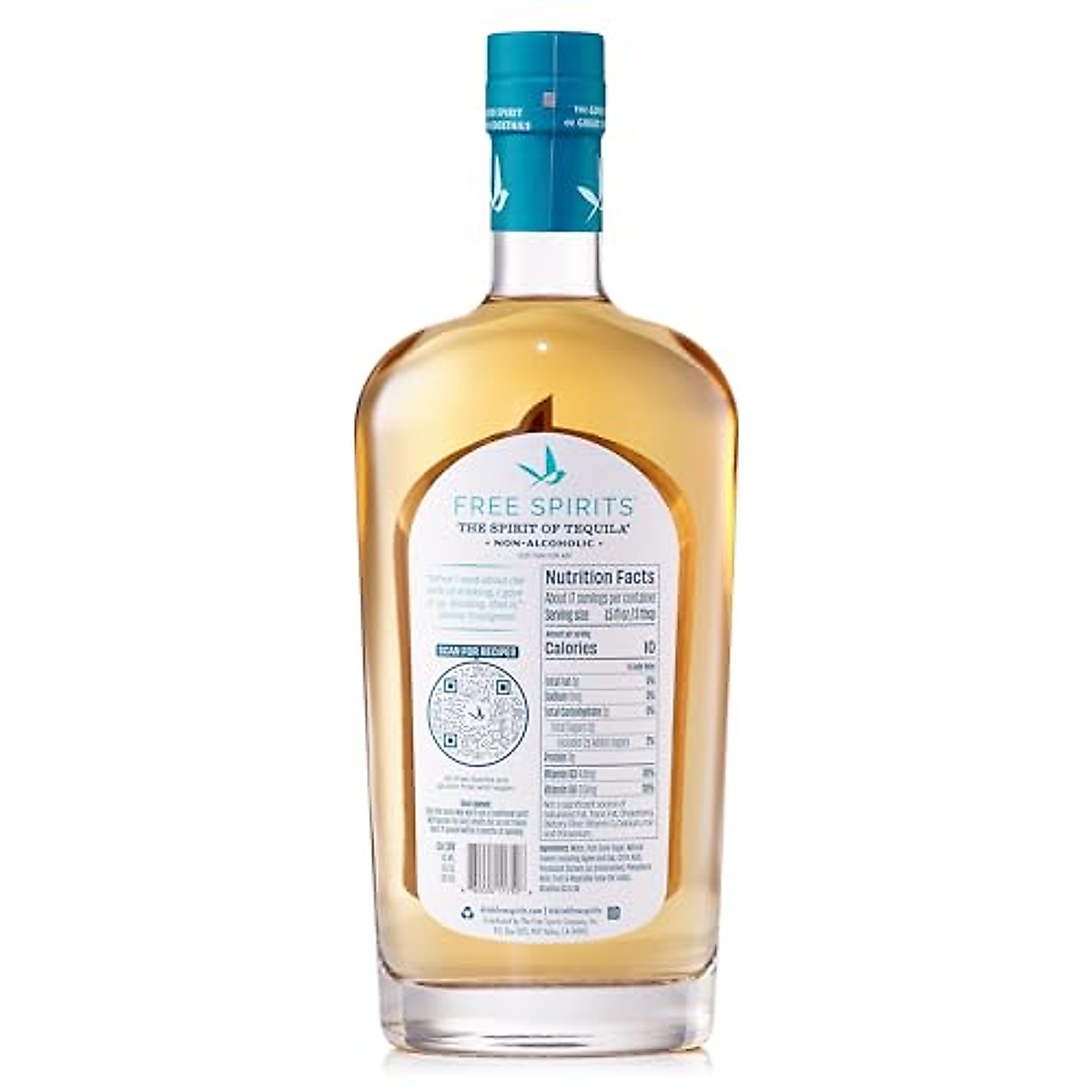 Free Spirits - Non-Alcoholic Tequila Alternative - Award-Winning - The Spirit of Tequila - Low Calorie, Low Sugar, Vegan, Gluten-Free, Mood Lifting Vitamins -750ml