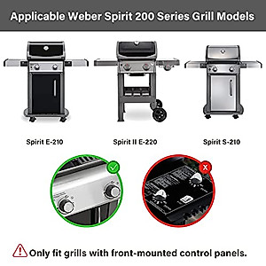 GARNETIN 7635 15.3" Flavorizer Bars and 69785 18" Grill Burners for Weber Spirit I&II 200 Series Spirit E210, E220, S210, S220 Replacement Parts with Front Control Knobs