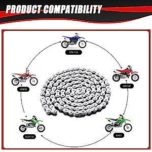 KAMIER 420 Drive Chain 102 Link with Chain Breaker for CRF50 XR50 KLX110 PW80 TTR90 RM60 50cc 70cc 90cc 110cc 125cc TaoTao Coolster Kayo SSR Chinese Pit Dirt Bike 4 Wheeler ATV Go Kart Mini Bike Parts