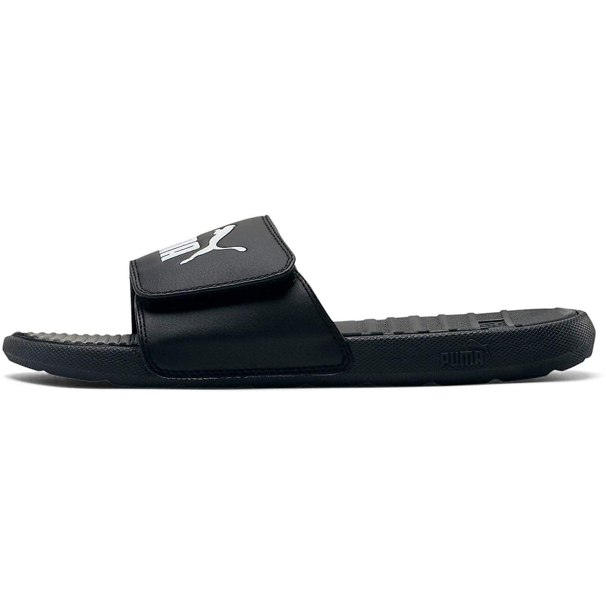 PUMA Men's COOL CAT 2.0 ALTERNATIVE CLOSURE Slide Sandals, Puma Black-Puma White, 10