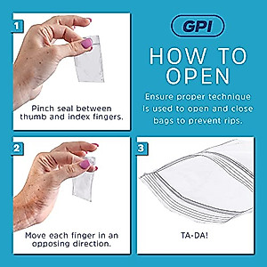GPI - 500 Pack, 2 Mil, Clear Plastic Reclosable Small Combo Zip Bags, 5 Assorted Sizes, 1" x 1", 1.25" x 1.25", 1.5" x 1.5", 1.5" x 2", 2" x 2", Resealable Zip Top Lock For Jewelry, Bead, Seed, Pills.