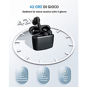 Wireless Earbuds Bluetooth 5.3 Headphones HiFi Stereo Wireless Headphones with 4 ENC Noise Clear Canceling Mic Wireless Headset with LED Display Charging Case 42H Playtime Touch Control IP7 Waterproof