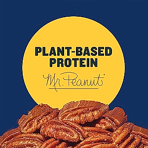 PLANTERS Roasted Pecan Nuts, Party Snacks, Plant-Based Protein, 7.25 Oz Canister