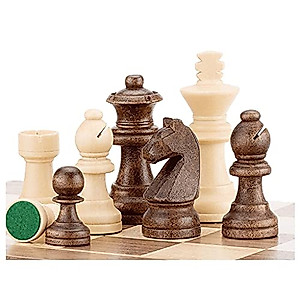 THPT Foldable Walnut Chess Set Magnetic Board Game Set with Storage Slot Suitable for Beginners Children and Adults 15 Inches Board Games