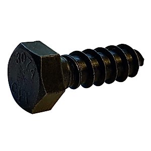 Small Parts 5040LB 1/2" x 2-1/2" Hex Lag Screw Gimlet Point Black Oxide (Pack of 10)
