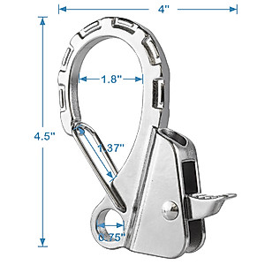 JYINCPED Stainless Steel Boat Fender Clips Quick Release Clips Boat Bumper Buoy Holders for Rail, Clamp on 3/8" – 5/8" Rope for Fastening Fender Lines, Ideal for Docking