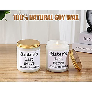 Sisters Gifts from Sister Brother, Funny Birthday Gifts for Sisters, Mothers Day Gifts Christmas Gifts for Sister, Soul Sister, Little Sister, Big Sister, BFF, Sister in Law - Lavender Scented Candles