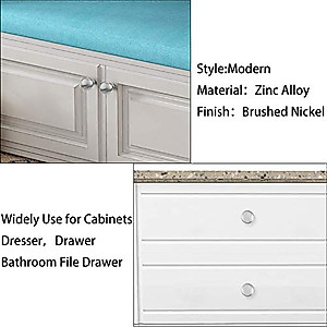 homdiy 10 Pack Brushed Nickel Cabinet Knobs Cupboard Knobs Silver Cabinet Knobs - HD6050SNB Kitchen Cabinet Door Knobs Brushed Nickel Hardware Round Knobs
