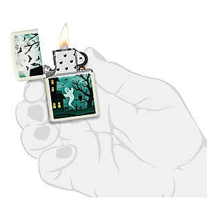 Zippo Spooky Design Glow in The Dark Green Pocket Lighter