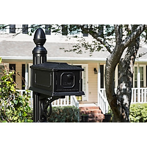 Architectural Mailboxes Stratford Plastic Mailbox and Post Kit, SC000BAM, Black, Medium Capacity