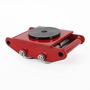 Machine Skates, 6T Machinery Skate Dolly 13200lbs Machinery Moving Skate, Machinery Mover Skate w/ 360° Rotation Cap and 4 Rollers, Heavy Duty Industrial Moving Equipment (Red)