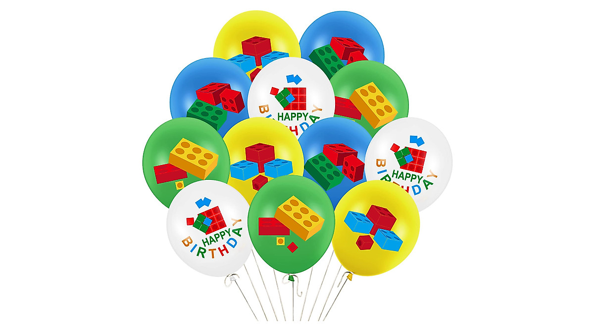 Colorful 60 Pcs Building Block Balloons for Parties