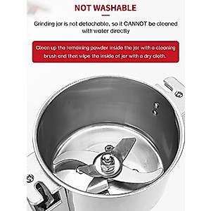 Moongiantgo Grain Mill Grinder Electric 300g Commercial Spice Grinder 1500W Stainless Steel Pulverizer Dry Grinder Grinding Machine (300g Upright, 110V)