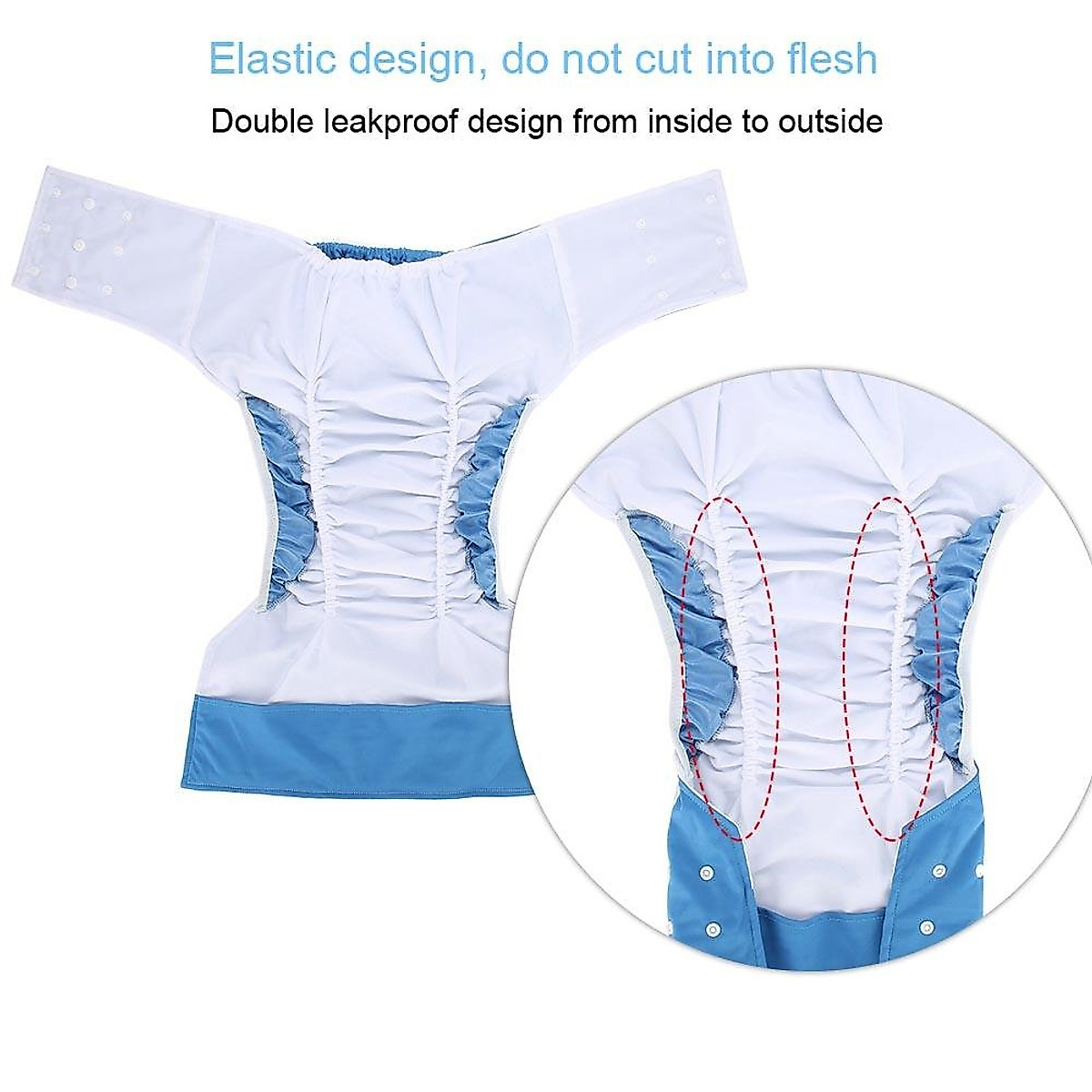 Washable Adult Diaper, Oversize Reusable Diaper Pants Against Incontinence, Used with Reusable Diaper Pad, Dual Opening Pocket Adjustable Leak- for The Elderly and Disabled