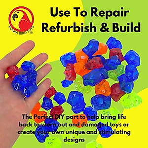 Bonka Bird Toys 3803 Pk24 Acrylic Meteors Foot Talon Craft Part Bird Toys Colored Drilled Plastic Asteroid Comet Rocks Cockatiel Conures Amazons