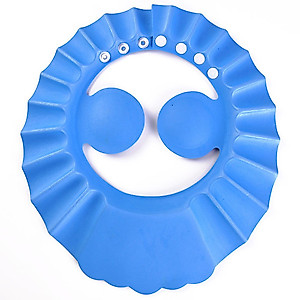 SUNTRADE 3Pcs Cute Kids Adjustable Shampoo Bath Bathing Shower Cap Hat Wash Hair Shield
