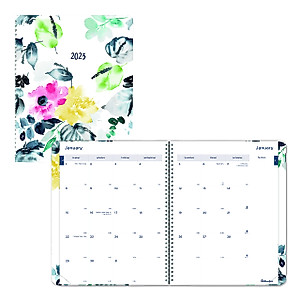 Blueline Monthly 14-Month Planner, Floral Watercolor Artwork, 11 x 8.5, Multicolor Cover, 14-Month (Dec to Jan): 2022 to 2024