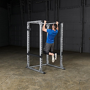 Body-Solid (GPR378 Power Rack - Heavy-Duty Steel Squat Cage with Adjustable Safety Bars and Chin-Up Bar for Home and Light Commercial Gym