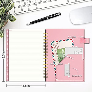 2023 Weekly & Monthly Planner, Jan. 2023 - Dec. 2023, AIMPEAK Planner 2023, Monthly Tabs, Inner Pocket, Pen Loop, PVC Waterproof Cover, Notes Pages, Spiral Binding, 138Pages, Pink Garland(5.5"x8.5")