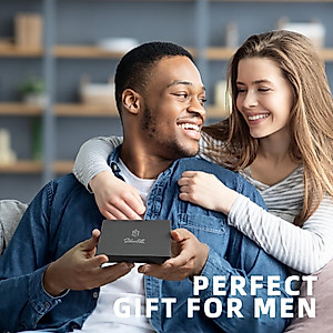 Zitahli Slim Wallet for Men Gifts 12 Card Slots ID Window With Money Clip Minimalist RFID Front Pocket Bifold Leather Small Thin Gift Box Dad Birthday Christmas Regalos Hombres