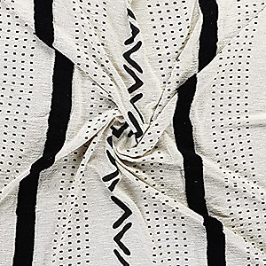 LR Home Modern Boho Tufted Stripe Cotton Throw Blanket