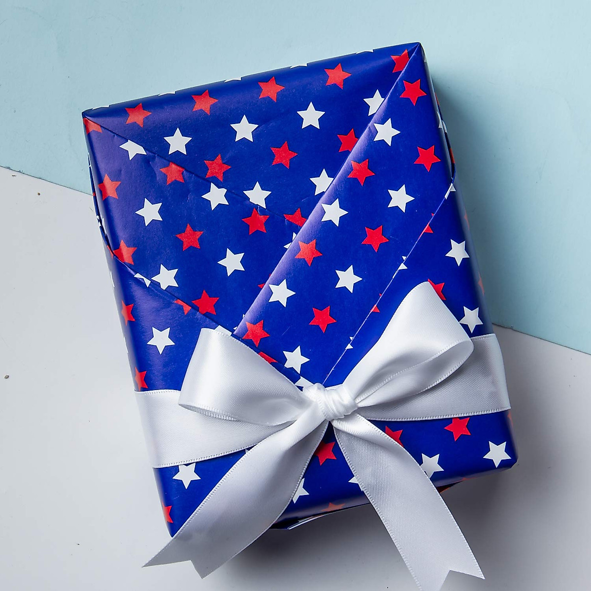 WRAPAHOLIC Wrapping Paper Sheet - Memorial Day, 4th of July Design for Birthday, Holiday, Wedding, Baby Shower - 1 Roll Contains 6 Sheets - 17.5 inch X 39.3 inch Per Sheet