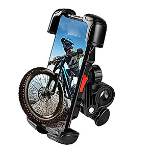 SEVEN SPARTA Bike Phone Mount Holder Motorcycle Phone Mount for Handlebar Accessories Compatible with iPhone 13 13 Pro Max 11, Galaxy and Other 4.7-6.8 Inches Cellphones (Black)