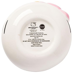 Silver Buffalo Sanrio Hello Kitty 3D Sculpted Ceramic Cookie Snack Candy Jar (X-Small)