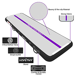 10 ft VOFiTNY Inflatable Gym Mats 4-in Thick Air Mat Tumble Track for home/gymnastics/cheer/tumbling