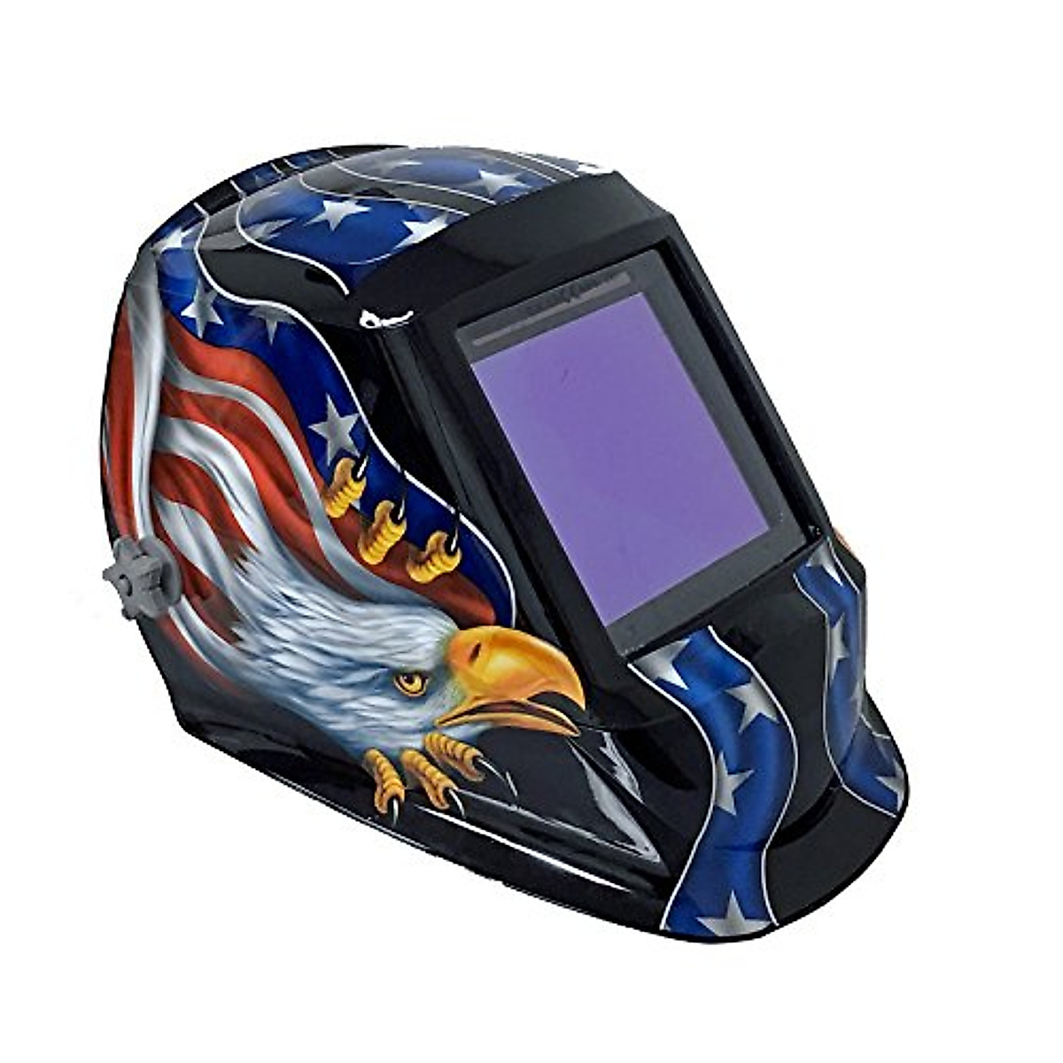 Instapark ADF Series GX990T Solar Powered Auto Darkening Welding Helmet with 4 Optical Sensors, 3.94" X 3.86" Viewing Area and Adjustable Shade Range #5 - #13 American Eagle